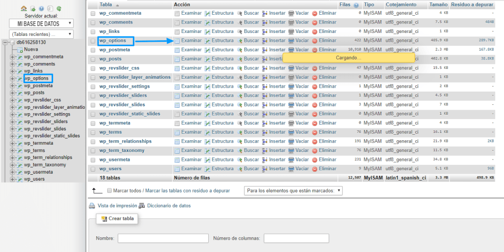 phpMyAdmin db616258130 | Eligeunaweb Agencia de marketing y ...